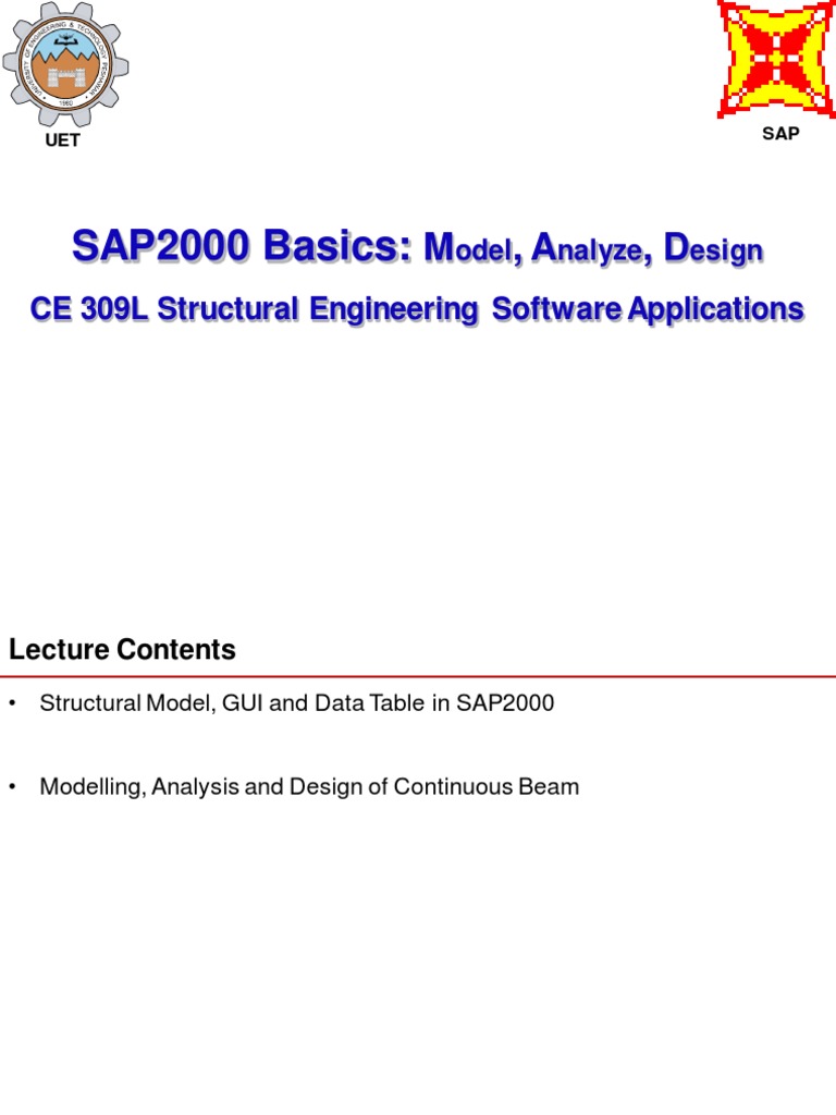 SAP2000 Basics: Model, Analyze, Design | PDF | Bending | Visual Basic For Applications
