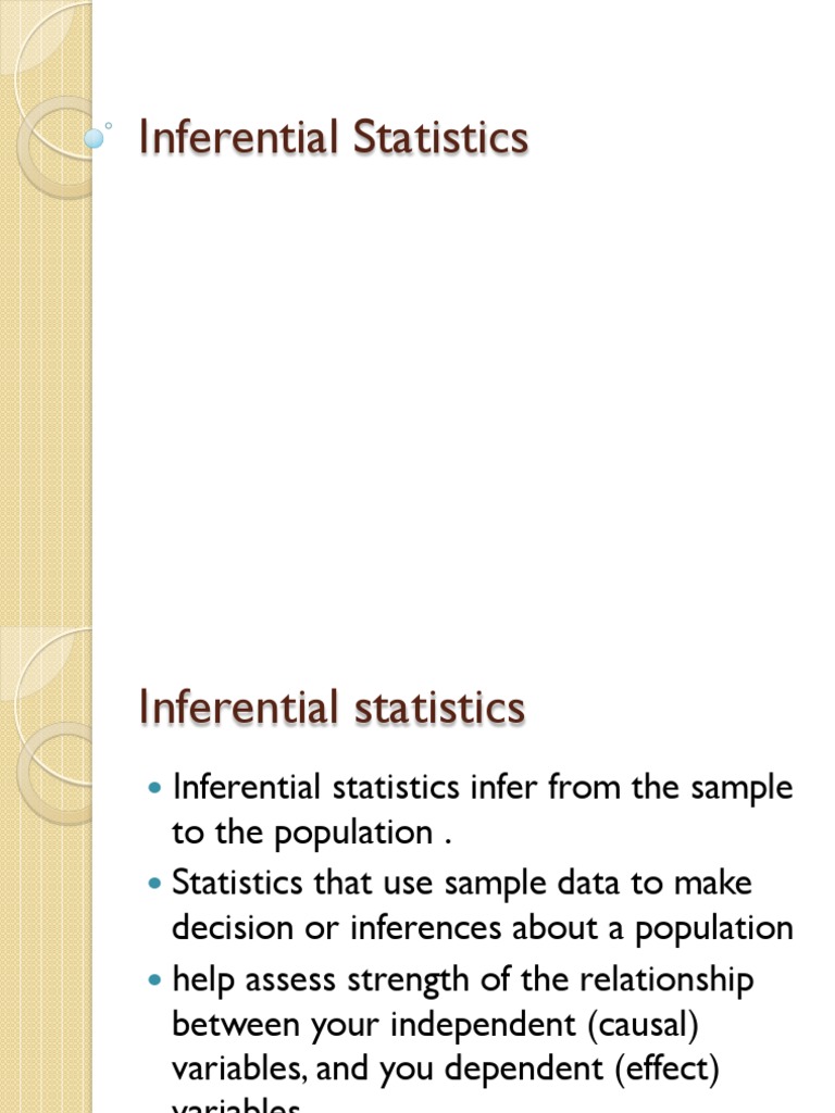 Inferential Statistics | PDF | Correlation And Dependence | Confidence ...