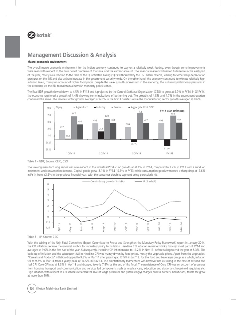 Management Discussion and Analysis PDF | PDF | Reserve Bank Of India ...