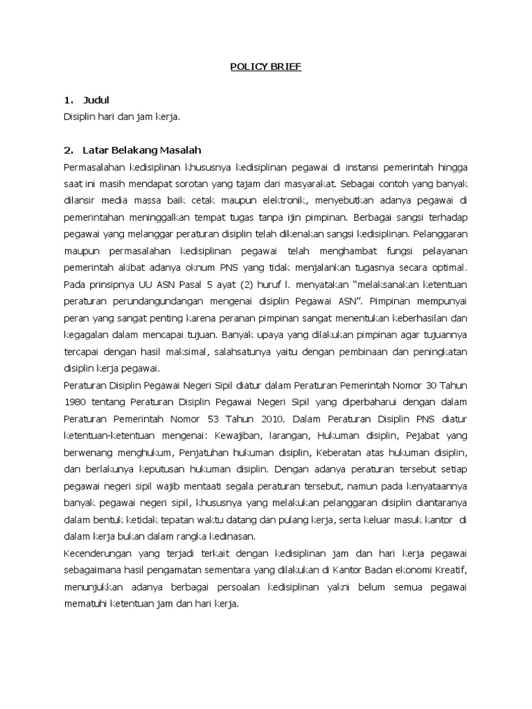 Policy Paper Disiplin | PDF