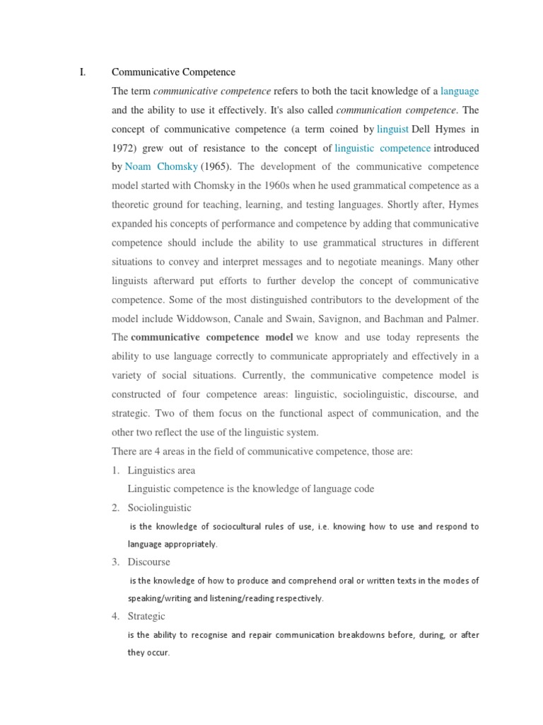 Communicative Competence | PDF | Neuropsychological Assessment ...