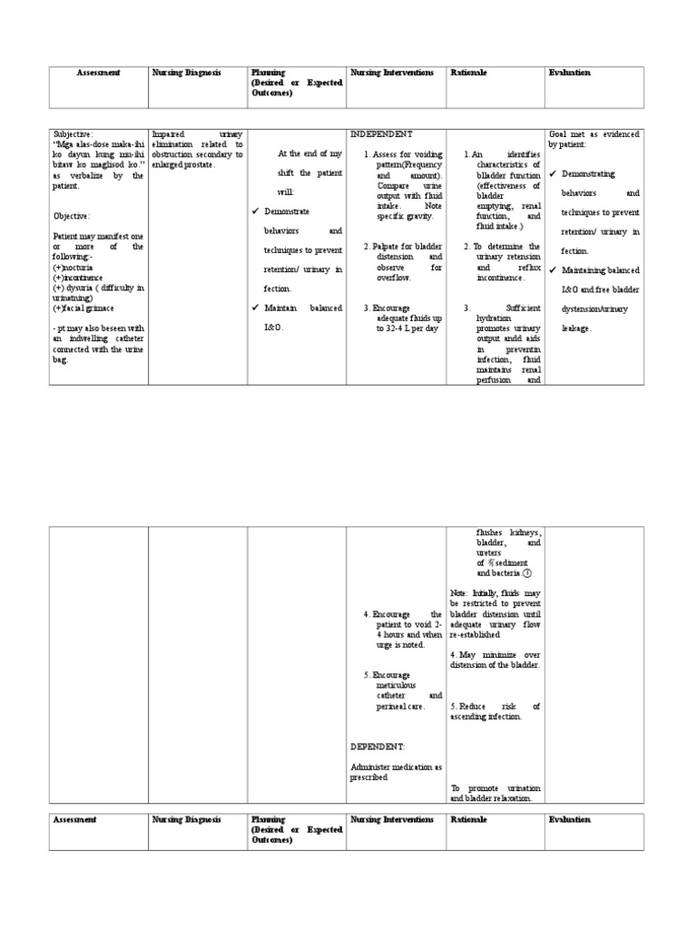 NCP Final | PDF | Urinary Incontinence | Medical Specialties
