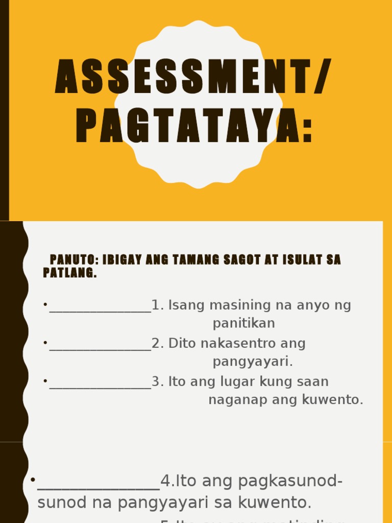 Assessment Pagtataya | PDF