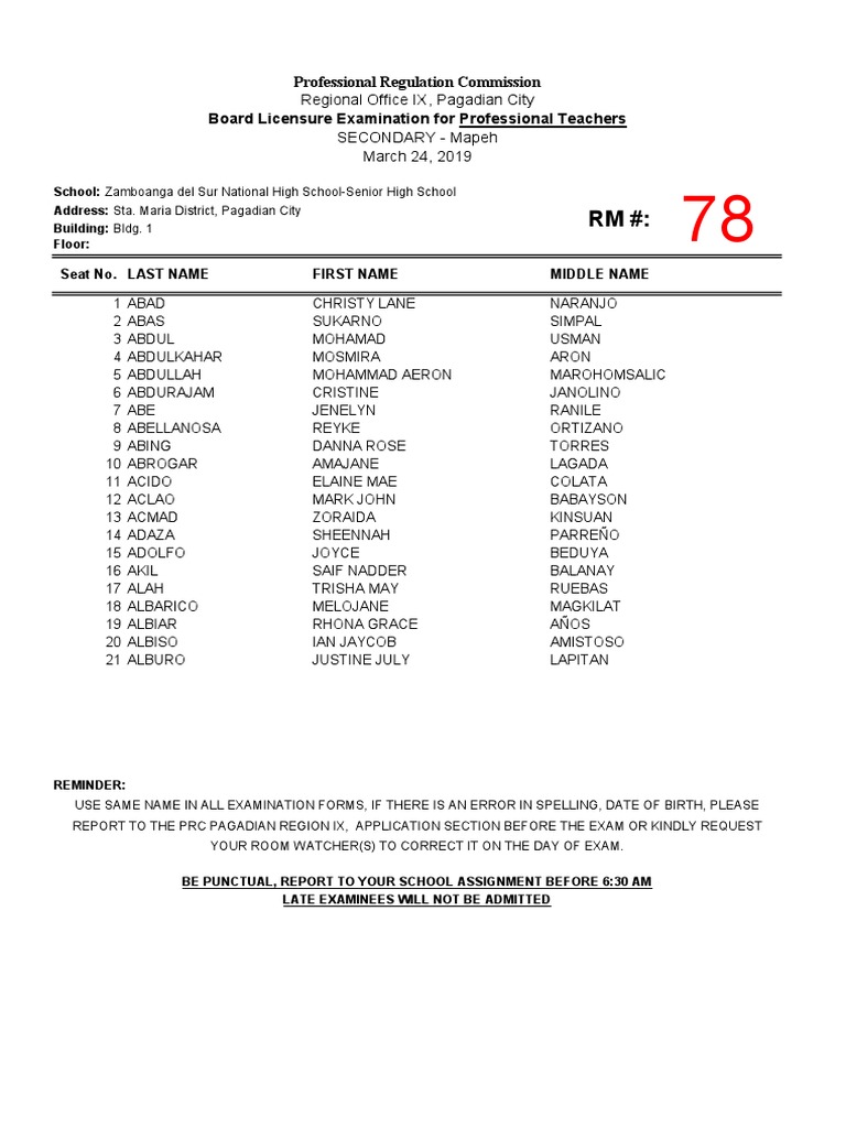 Room Assignments - Secondary - Mapeh (Pagadian) PDF | PDF | Government Institutions | Separation ...