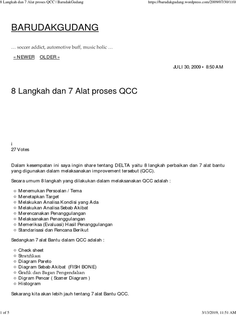Alat dan Langkah QCC untuk Perbaikan | PDF