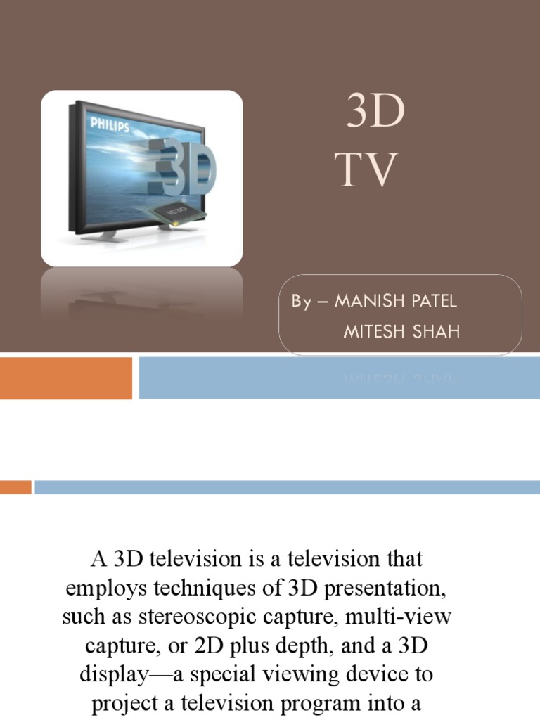 Presentation On 3D TV | PDF | Stereoscopy | Graphics