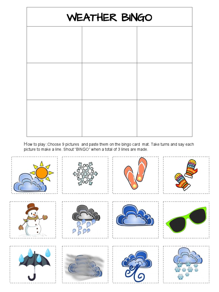 Bingo Game: The Weather | PDF