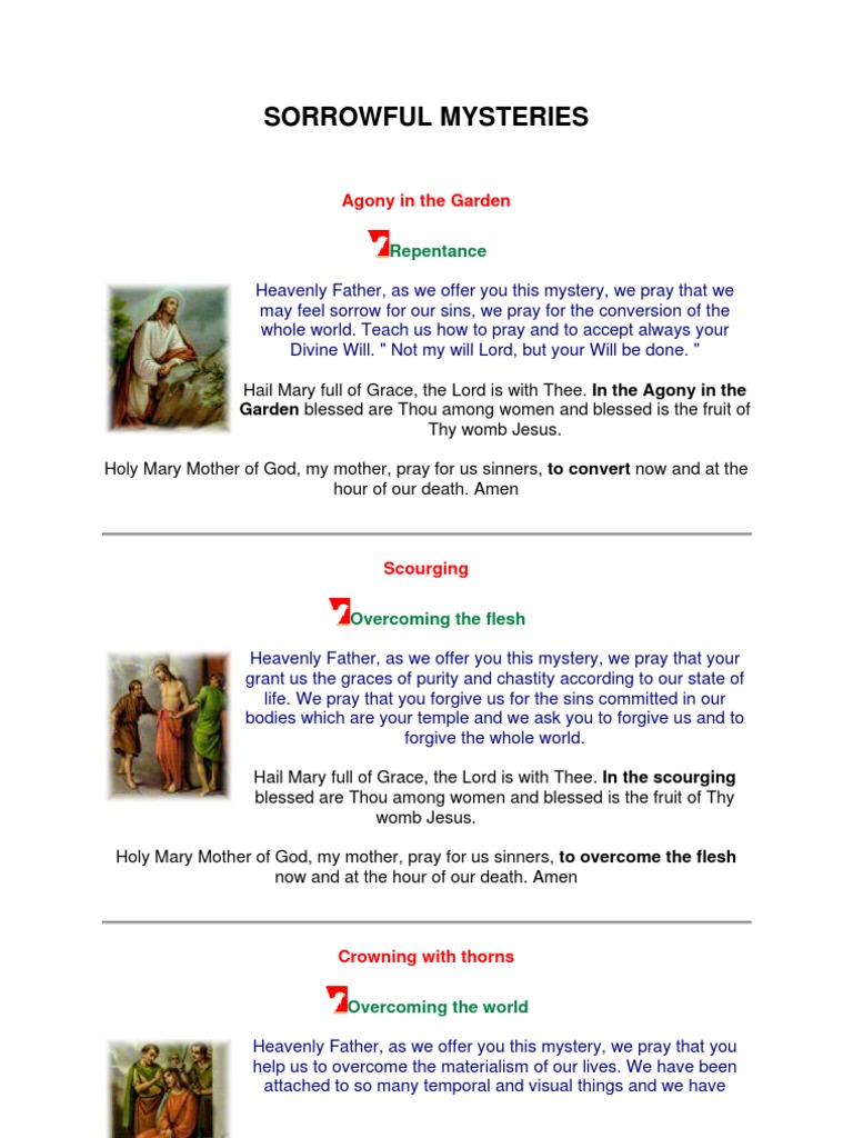Sorrowful Mysteries Meditations | Download Free PDF | Rosary ...