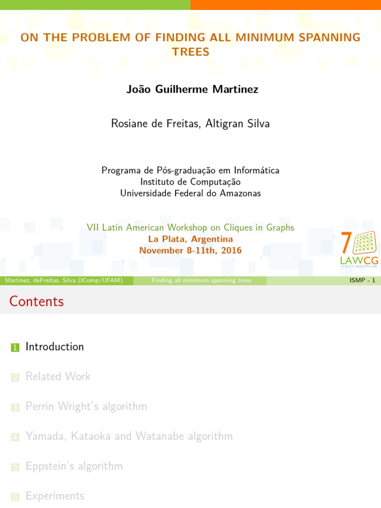 On The Problem of Finding All Minimum Spanning Trees: João Guilherme ...