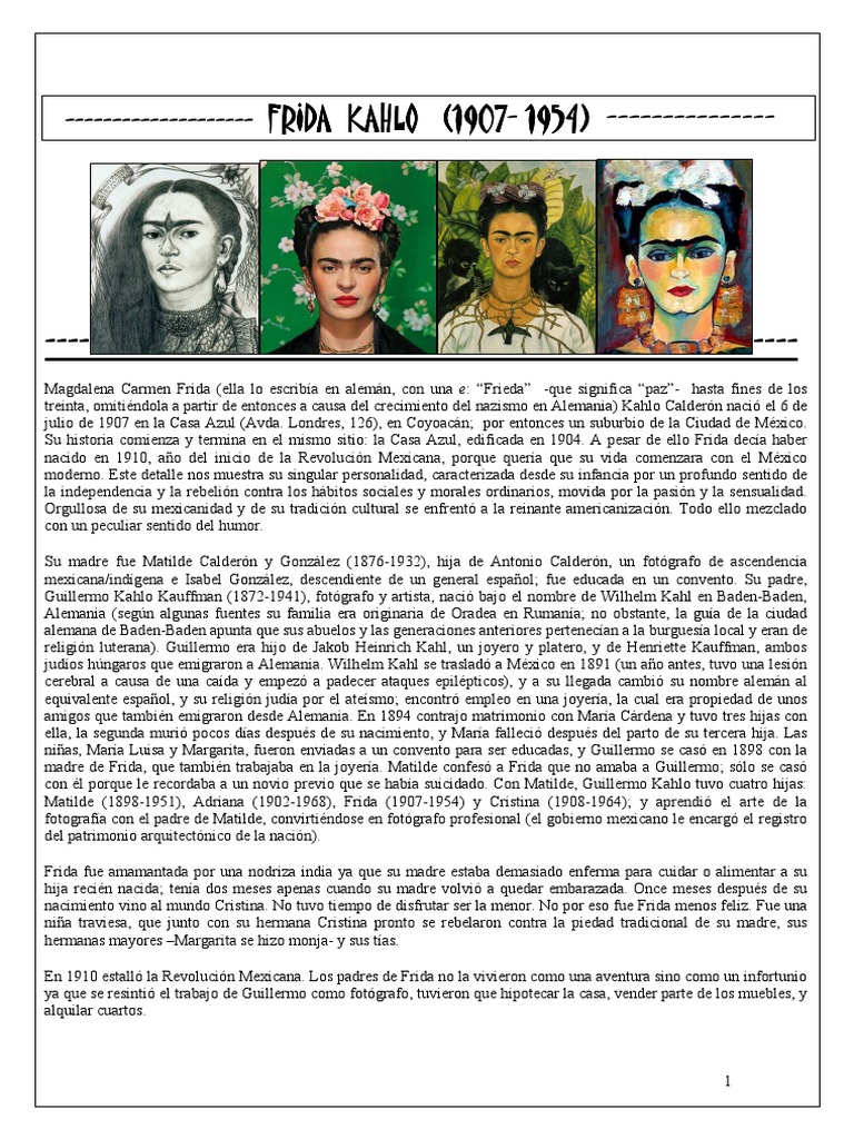 Biografía de Frida Kahlo | PDF | Leon Trotsky | Surrealismo