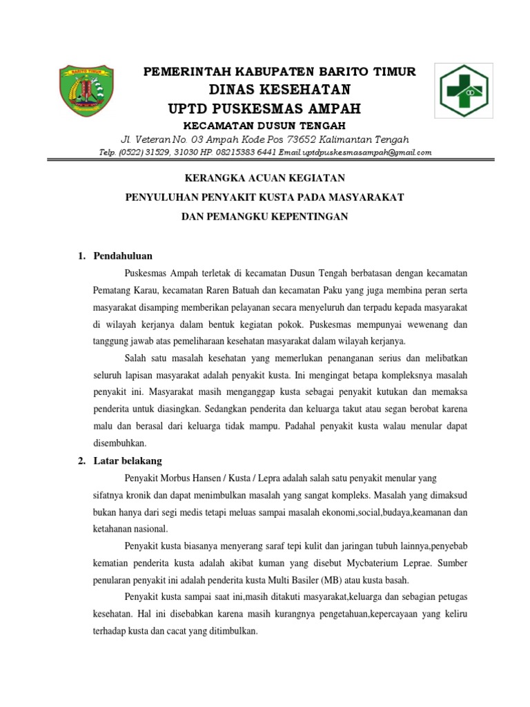 KAK Penyuluhan Kusta 2018 | PDF