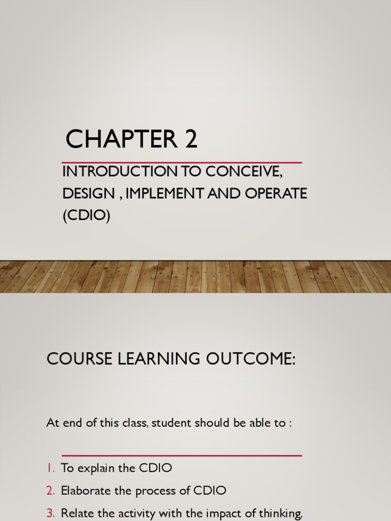 Introduction To Conceive, Design, Implement and Operate (CDIO) | PDF | Brainstorming | Thought
