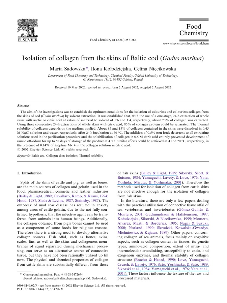 Isolation of Collagen | Download Free PDF | Gelatin | Collagen