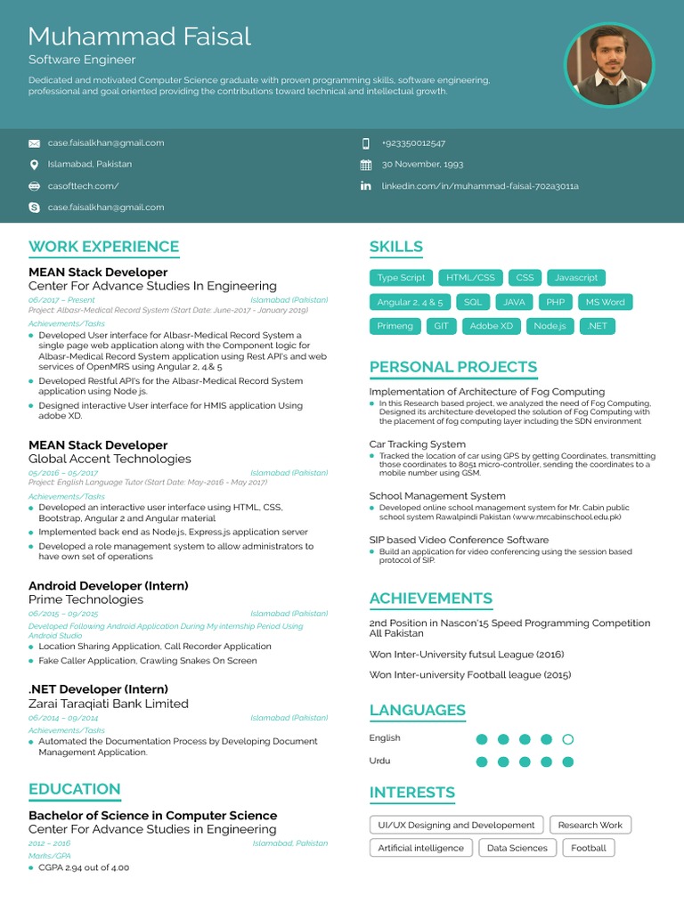 Muhammad Faisal CV | PDF | Java Script | Application Programming Interface