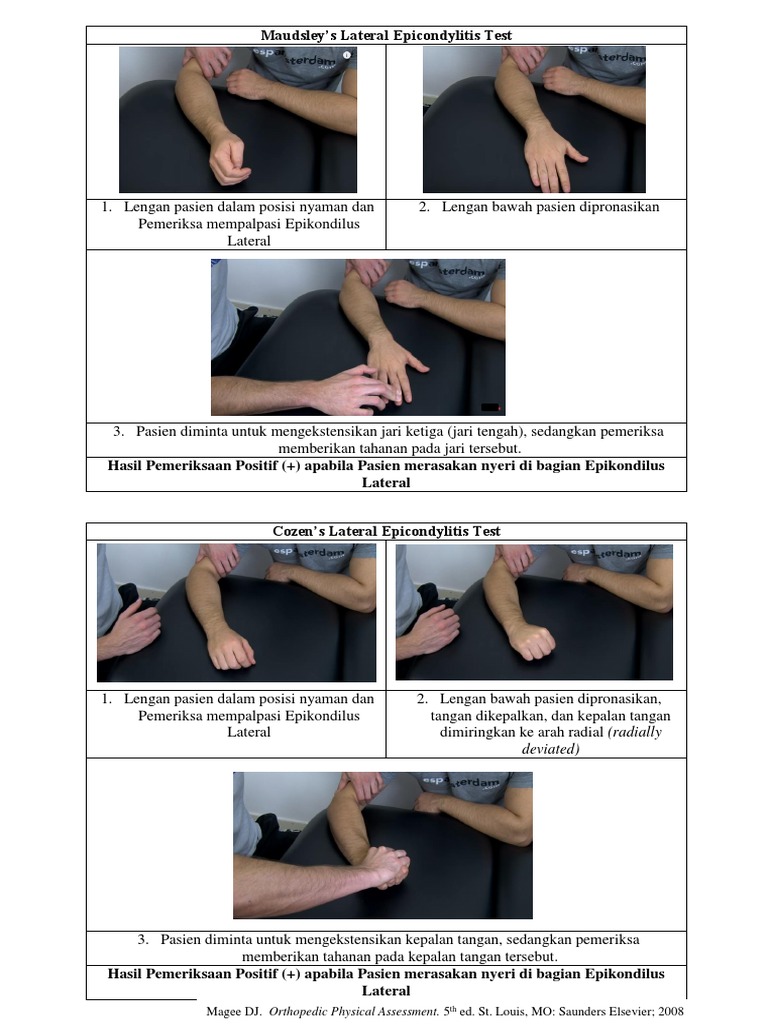 Lateral Epicondylitis Test Tennis Elbow Test Pdf