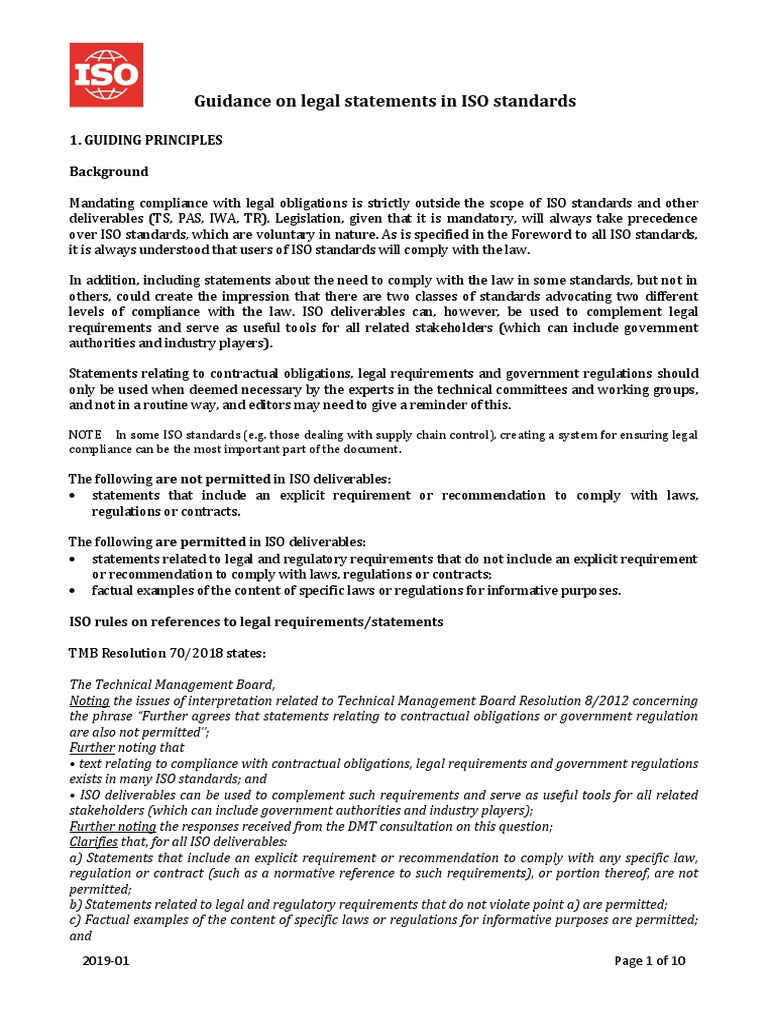 Guidance of Legal Statements | PDF | Regulatory Compliance ...
