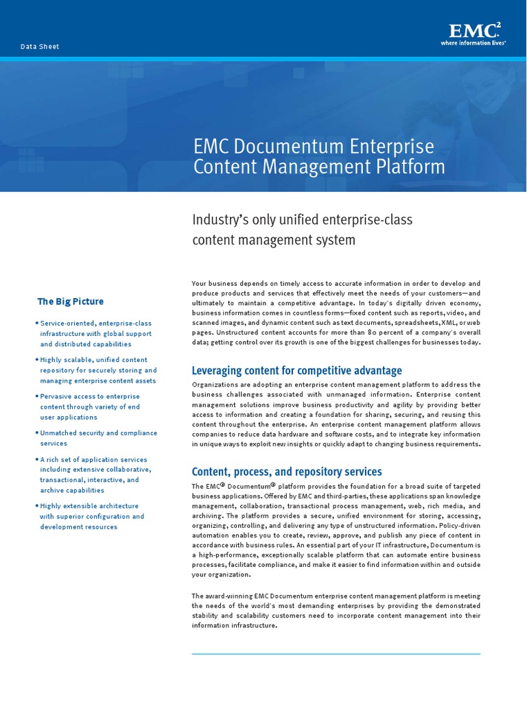 EMC Documentum | PDF | Information Management | Information Technology Management