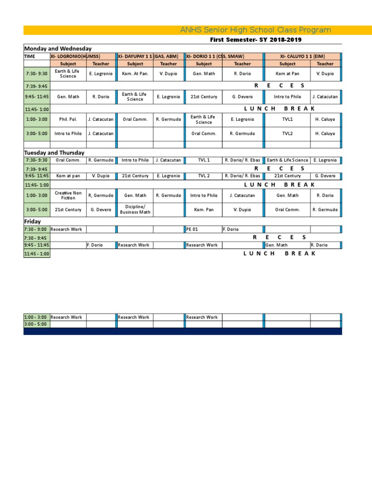 ANHS Senior High School Class Program | Download Free PDF | Inquiry ...