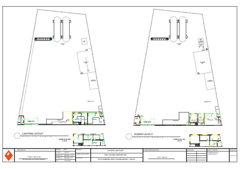 Lighting Layout Power Layout: LPG Refilling Plant | PDF