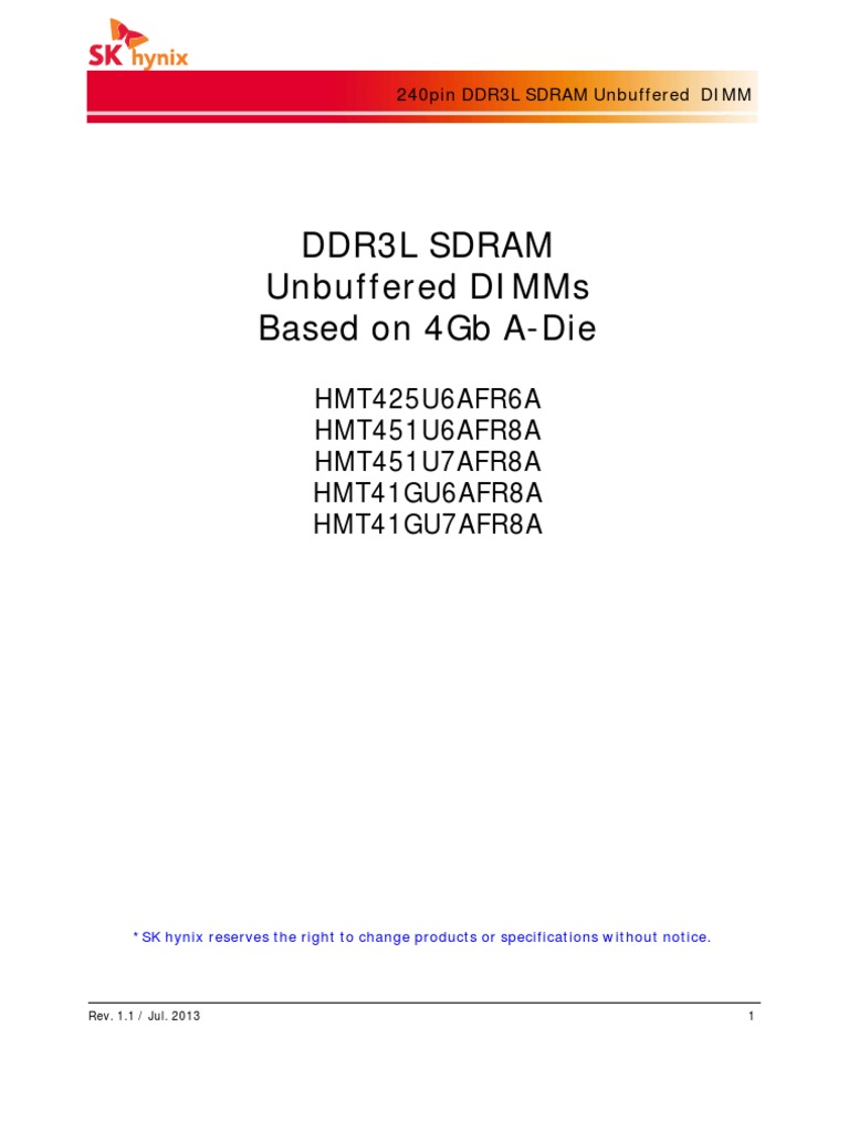 Hynix Memory PDF | PDF | Computer Architecture | Electrical Engineering