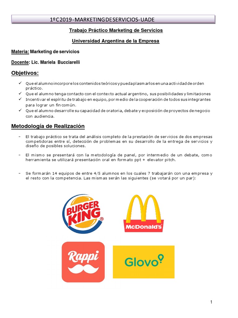 Tp Mkt De Servicios Pdf Marketing Business