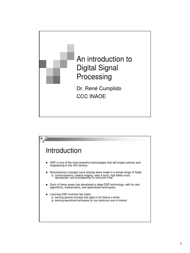 An Introduction To Digital Signal Processing: Dr. René Cumplido CCC ...