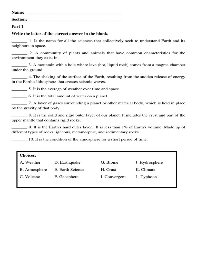 Activity 1-2-3 Science6 PDF | PDF | Plate Tectonics | Earth