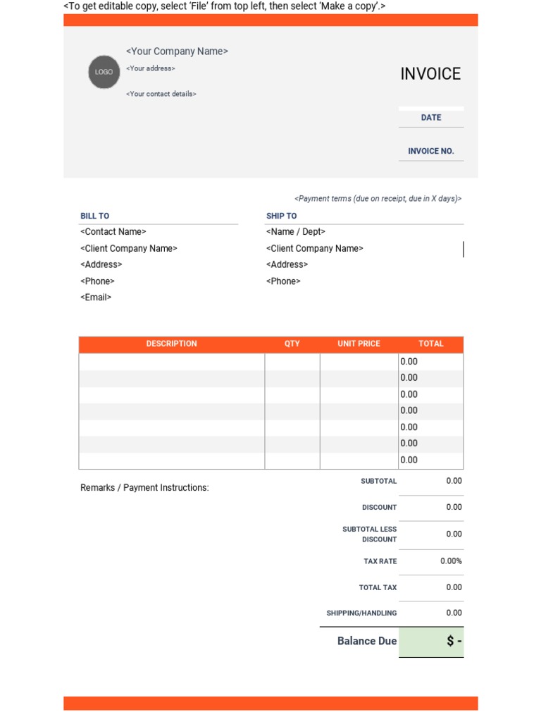 Invoice Template Doc Top | Download Free PDF | Invoice | Government Finances