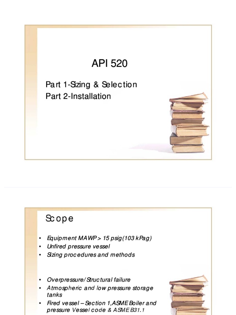 API 520 API 520: P Pa A RRT t1-1-S Siiz Ziin NG G& & S Se Elle Ec C ...