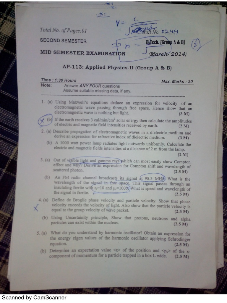 Phy 2014 Mar Mid | PDF