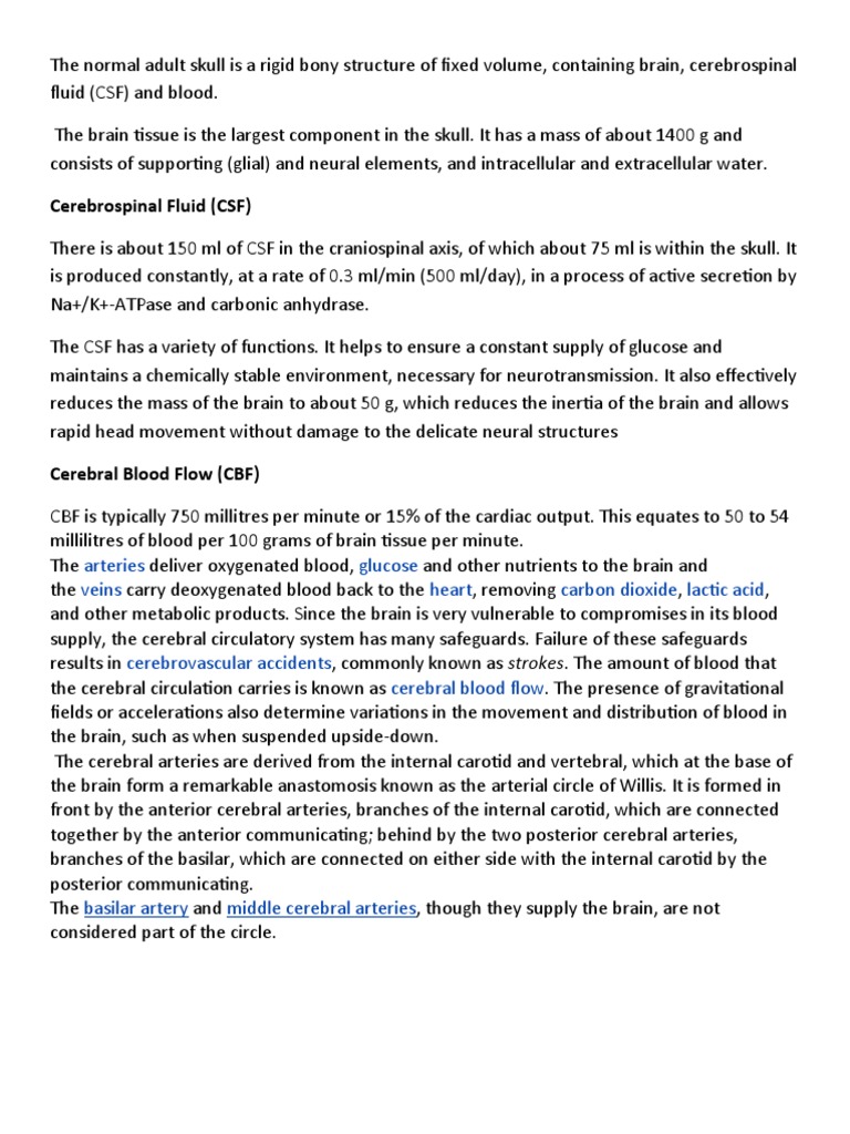 Cerebrospinal Fluid (CSF) : Arteries Glucose Veins Heart Carbon Dioxide ...