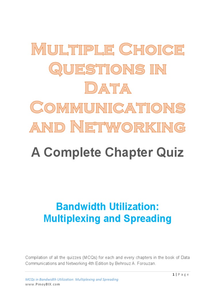 Bandwidth Utilization - Multiplexing and Spreading | PDF | Multiplexing | Modulation