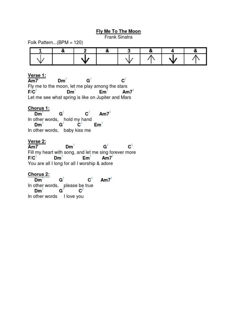 Fly Me To The Moon Chords Guitar