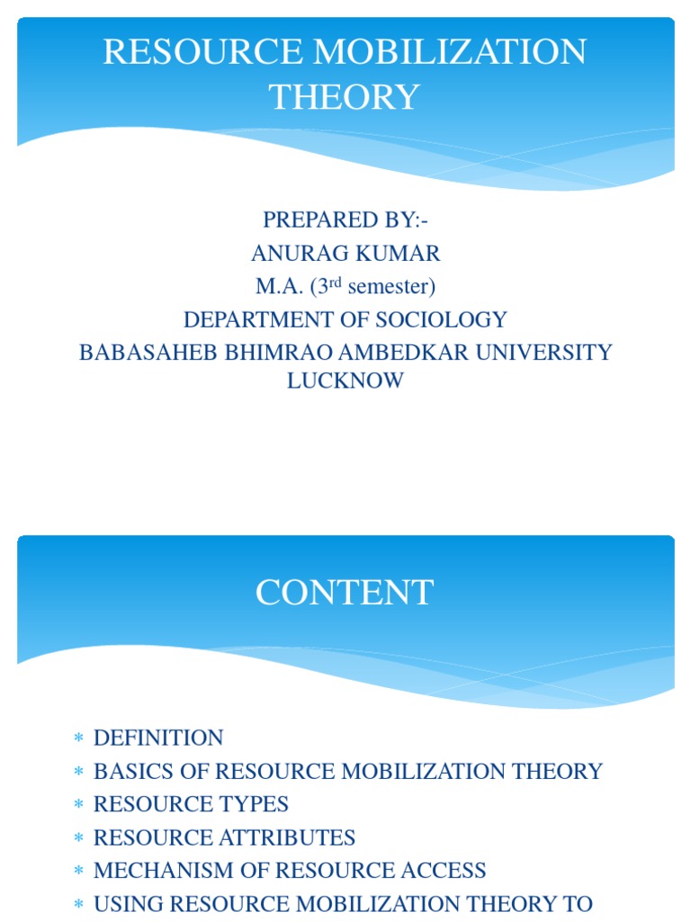 Resource Mobilization | PDF | Social Movements | Patronage