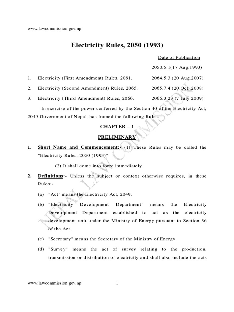 Electricity Rules English | PDF | Electric Power Transmission | Volt