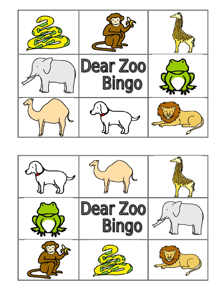 Zoo Bingo Color | PDF