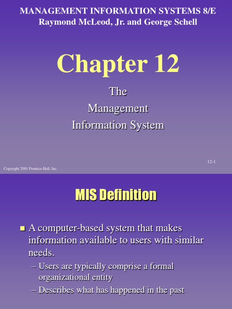 The Management Information System: Management Information Systems 8/E ...