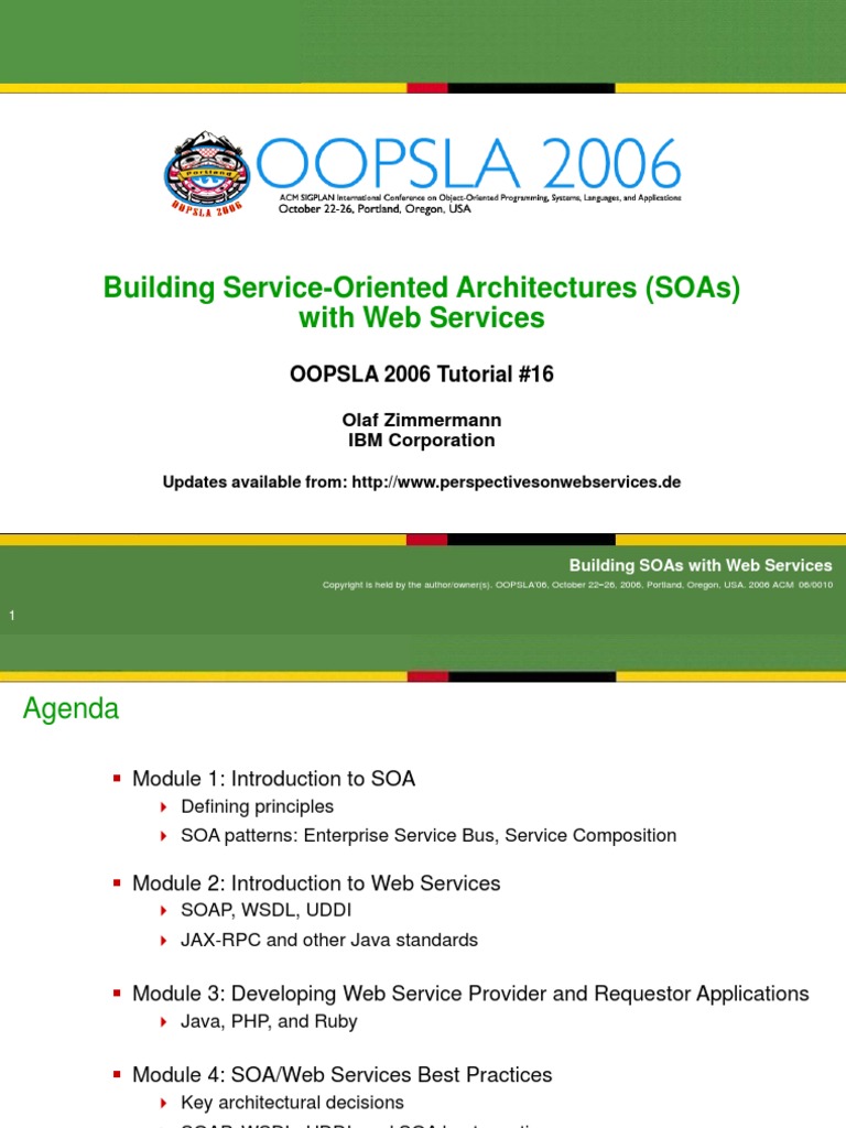 Building Service-Oriented Architectures (Soas) With Web Services ...