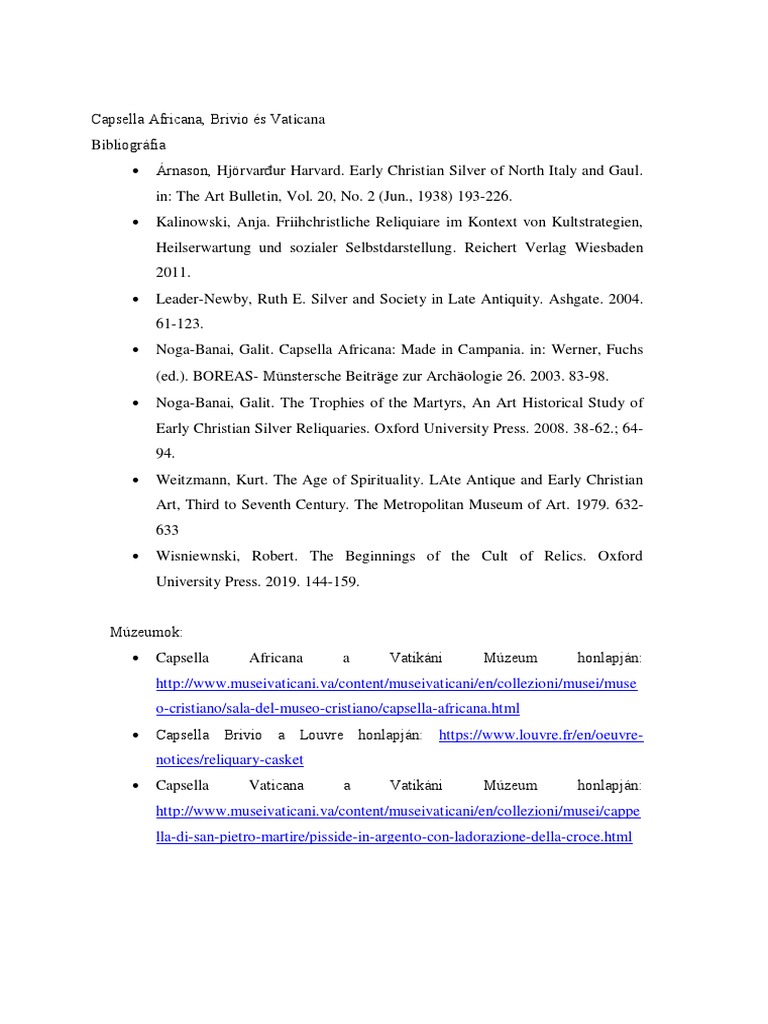 Capsella Africana and Brivio Reliquaries | PDF | Social Science | Classics