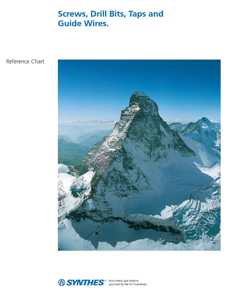 Screws, Drill Bits, Taps and Guide Wires.: Reference Chart | PDF ...