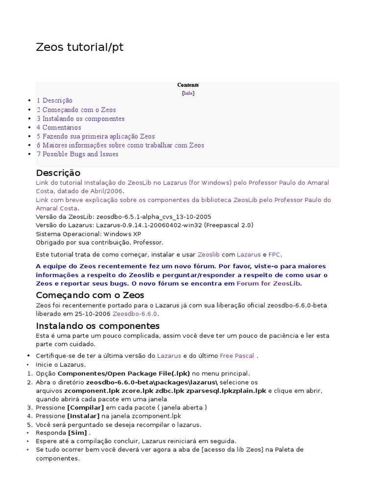Zeos Tutorial Lazarus | PDF | Microsoft Windows | Janela (informática)