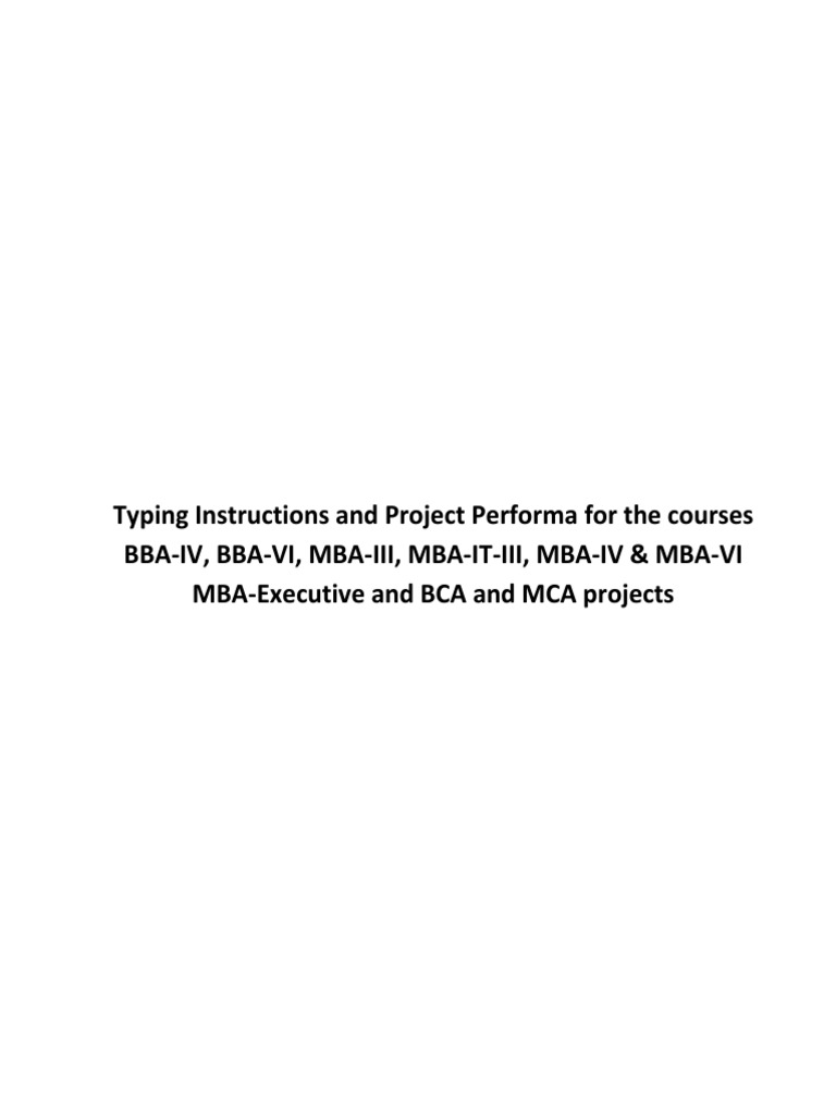 Typing Instruction and Proforma of Front Page | PDF | Paragraph
