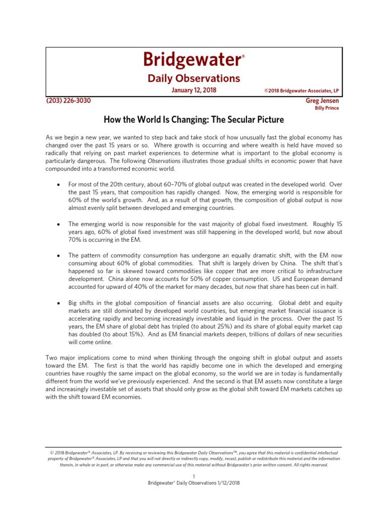 Bridgewater: Daily Observations | PDF | Asia | China