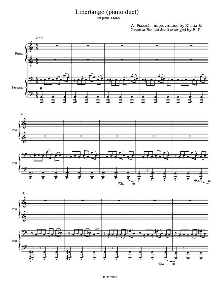 Libertango 4 Hands PDF | PDF | Loisirs