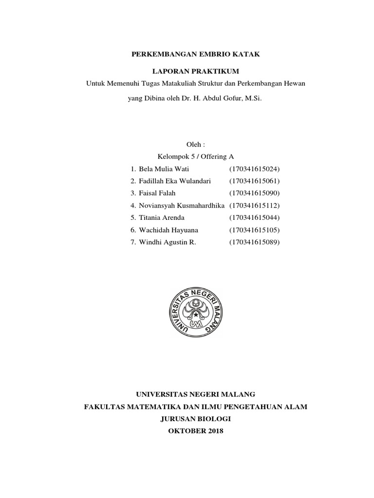 Perkembangan Embrio Katak: Laporan Praktikum | PDF | Kajian Bahasa ...