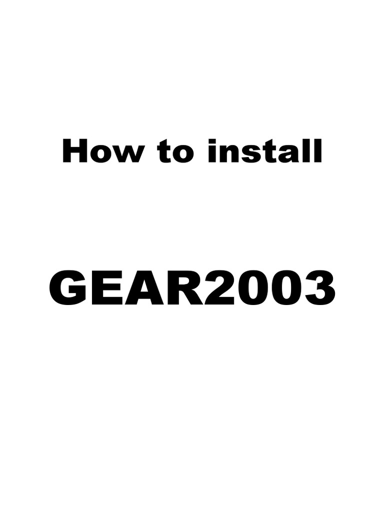 Install GEAR2003 PDF | PDF | Operating System Families | Computer File