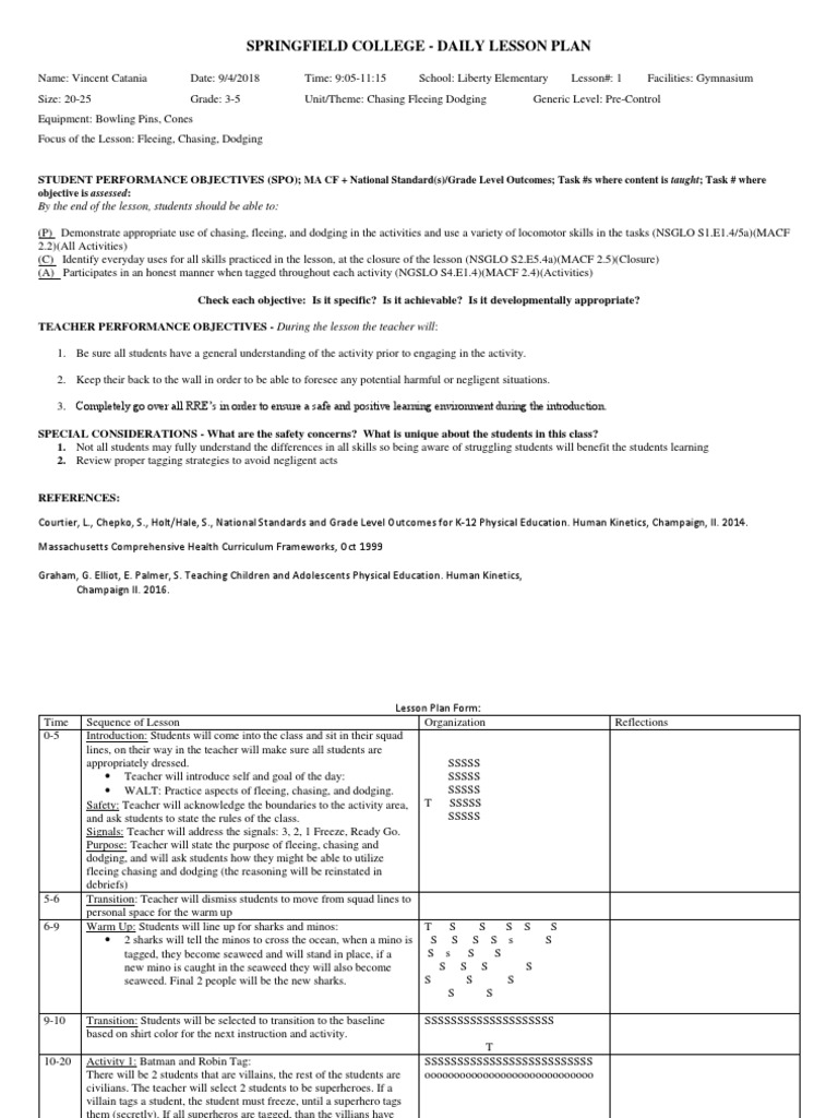 Liberty Elementary Chasing Fleeing Dodging 2 | PDF | Physical Education ...