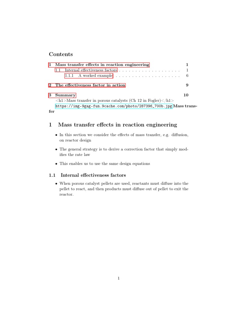 1.1 Internal Effectiveness Factors | PDF | Porosity | Reaction Rate