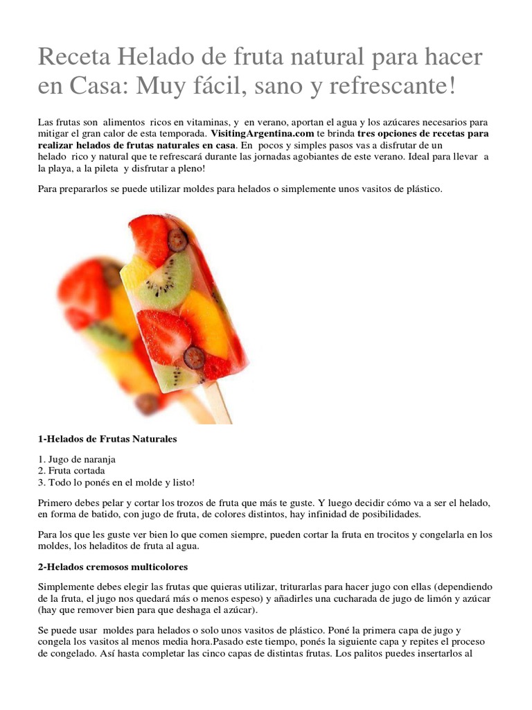 Helados Naturales | PDF | Helado | Alimentos