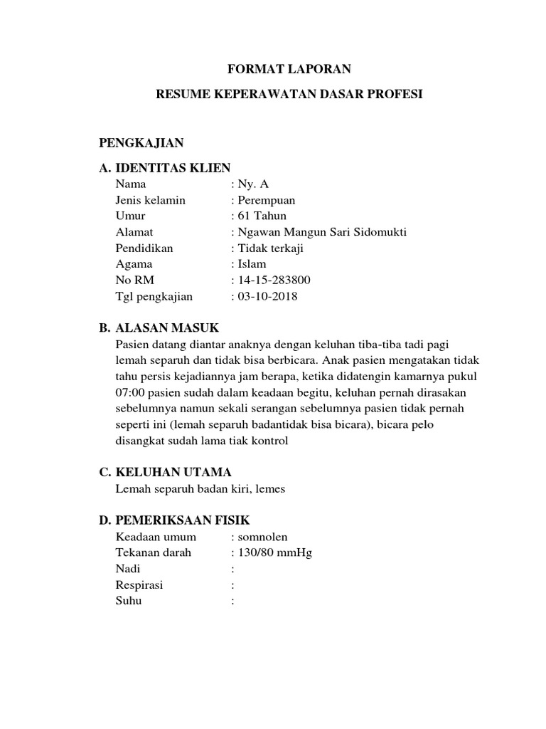 Format Laporan Resume | PDF